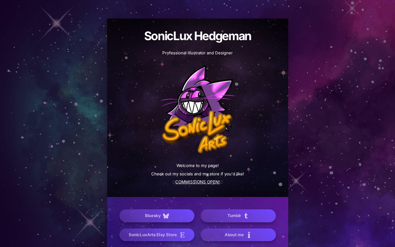 SonicLux Hedgeman's Carrd